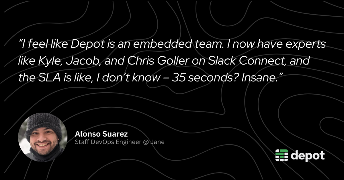 How Jane cut GitHub Actions costs in half and increased throughput by 25% with Depot